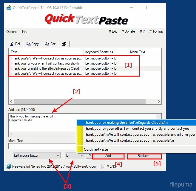 Baixar QuickTextPaste Portable (32bit) 9.35 para windows - Filepuma.com