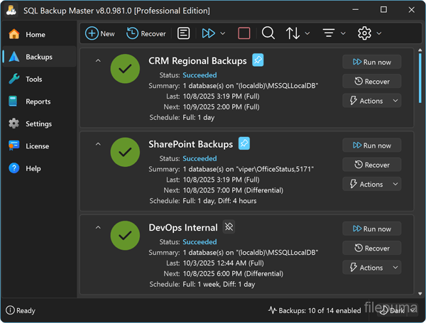 Downloaden SQL Backup Master 8.0.1019.0 voor windows - Filepuma.com