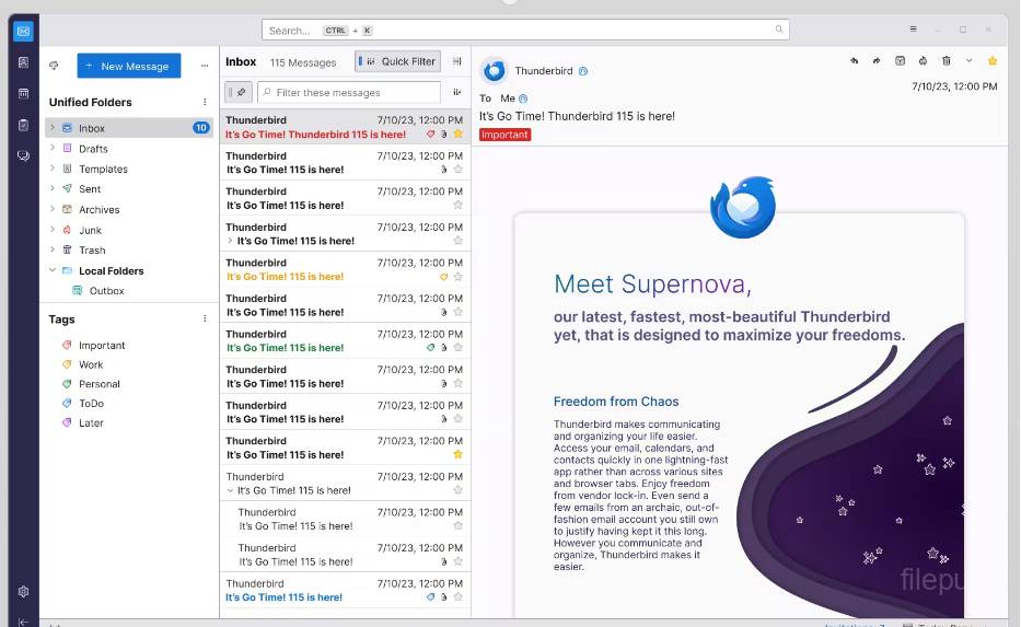 Download Mozilla Thunderbird (64bit) 91.8.1 for windows - Filepuma.com